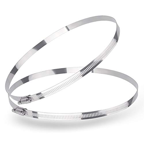 LOKMAN 2 Pack 10 Inch Stainless Steel Hose Clamps Large Worm Gear Duct ...