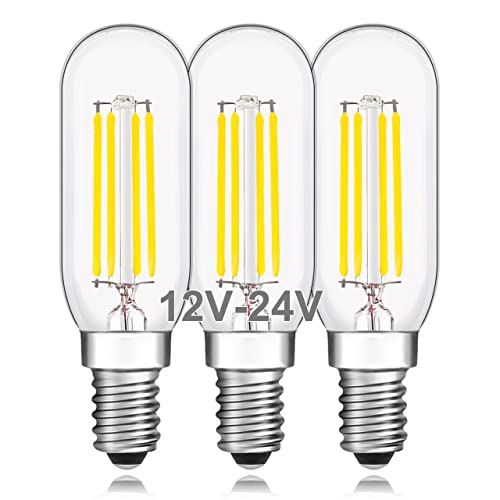 TOKCON 12 Volt LED Candelabra Bulbs T8 E12 Light Bulb 40 Watt Daylight ...