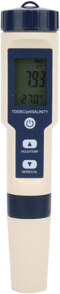 Medidor de Calidad del Agua, IP67 PH Salinidad TDS CE Prueba de Temperatura Pluma, EZ-9909 ...