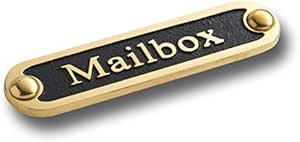 Amazon.com: Mailbox Brass Door Sign. Traditional Style Home Décor Wall ...