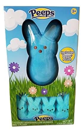 Amazon.com: Peeps Gift Set - Blue Marshmallow Peeps Bunnies with Blue ...