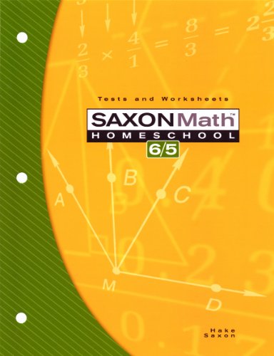 Book Saxon Math Homeschool 6 5 Tests And Worksheets W O R D 