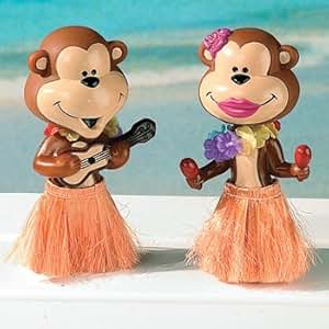 Amazon.com: Plastic Hula Monkey Boy & Girl Bobblehead (2 pc): Toys & Games
