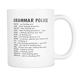 Amazon.com: Grammar Mug, Funny Grammar Mug, Funny Grammar Gift, Grammar ...