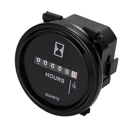 Jayron AC 110V to 250V Round Quartz Hour Meter Gauge,Mechanical Hour ...