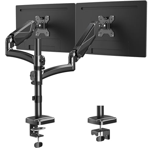 MOUNTUP Dual Monitor Stand, Height Adjustable Monitor Desk Mount, Gas ...