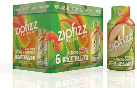 Zipfizz 2oz Energy Shot - Sour Apple Flavor | Hydrating Electrolyte ...