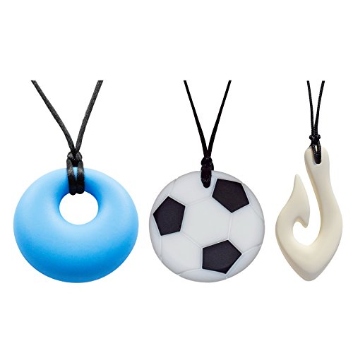Munchables Sensory Chewelry 3 Pack Boys Chew Necklaces Bone Fish ...