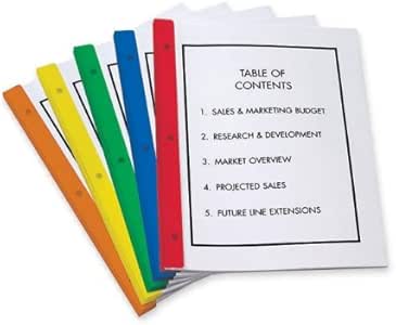 Amazon.com : Redi-Bind Bars, 50 Sheet Capacity, 5/PK, RD/BE/GN/YW/OE ...