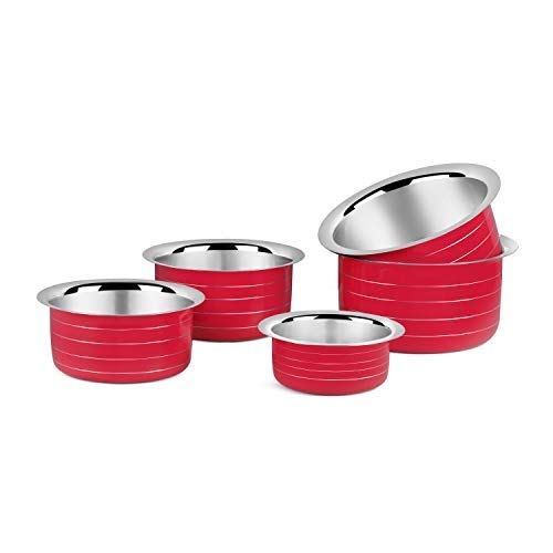 Buy Classic Essentials Stainless Steel Patila Set, 5-Piece on Amazon ...