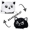 Reversible Cat Plushie White Black Happy Sad Mad Angry Emotion Mood ...