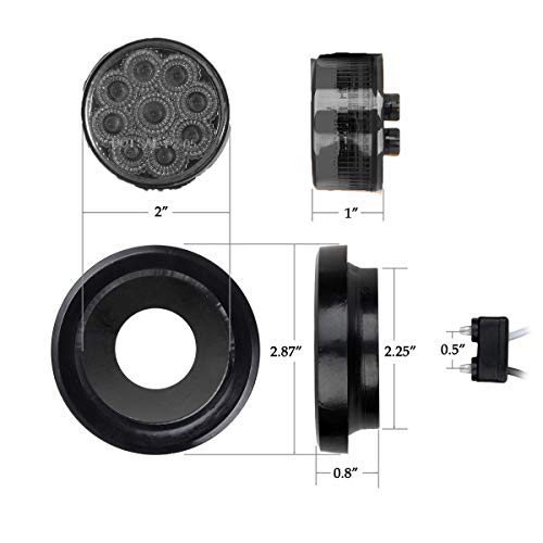 Partsam 4Pcs 2" Inch Smoked Round Led Clearance and Side Marker Lights ...