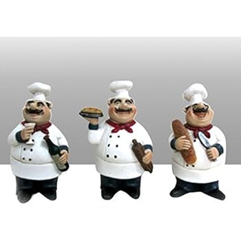 Amazon.com: KiaoTime Italian Chef Figurines Kitchen Decor Cooking Chef ...