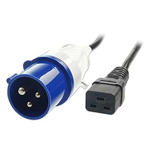 LINDY 3m IEC C19 Power Lead, 16A Commando Plug, Black: Amazon.co.uk ...