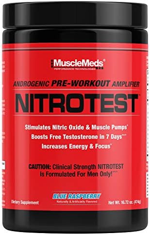 MuscleMeds Nitrotest Pre-Workout Supplement Drink, Boost Nitric Oxide ...