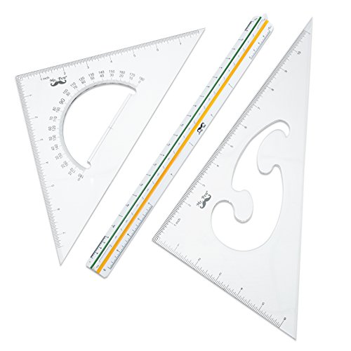 Mr. Pen- 3 Pc Large Triangular Ruler Set, Triangular Scale, 11” 30/60 ...