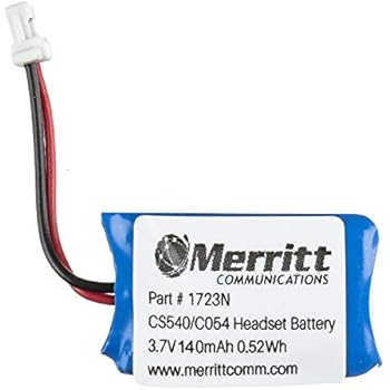 Amazon.com: Replacement Plantronics Headset Battery For CS540 and C054 ...