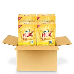 Nilla Wafers Mini Vanilla Wafer Cookies, 4 Boxes of 12 Snack Packs (48 ...