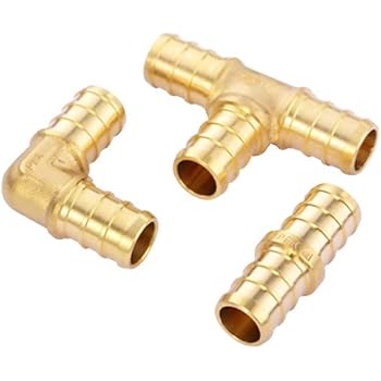 LTWFITTING Lead Free Brass PEX Crimp Fitting 1/2-Inch x 1/2-Inch x 1/2-Inch PEX Tee (Pack of 25 ...