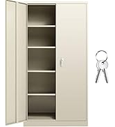 Amazon.com: Black Metal Storage Cabinet Doors,72" Locking Steel Storage ...