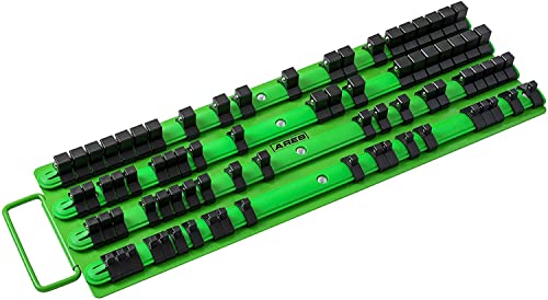 ARES 60040 - Green 80-Piece Socket Organizer - 1/4-Inch, 3/8-Inch, and ...