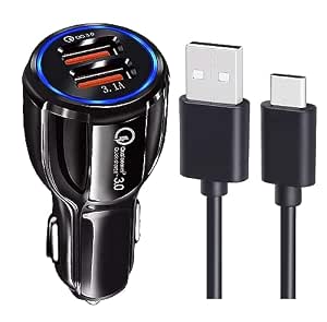 30W Car Charger for Tata Nexon EV XM Original QC Adapter Type C 3.0A ...