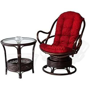 Amazon.com: 2 PC Java Swivel Rocking Chair Natural Handmade Rattan Set ...