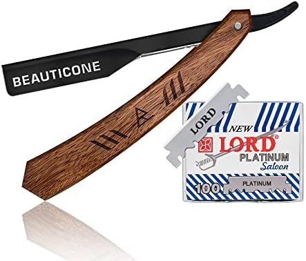 BEAUTICONE Straight Razor | Professional Barber Razor for men with 100 ...