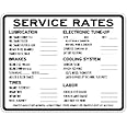 Amazon.com: Auto Repair and Service Rates Signs - 30x24 - Non ...
