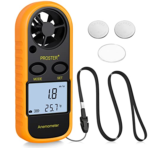 Proster Handheld Anemometer Wind Speed Meter LCD Backlight Thermomoter ...