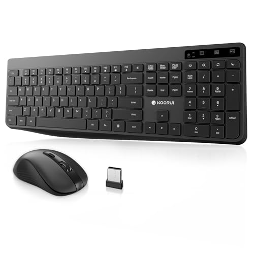 KOORUI Wired Gaming Keyboard, Full Size Ergonomic Mechanical Keyboard ...