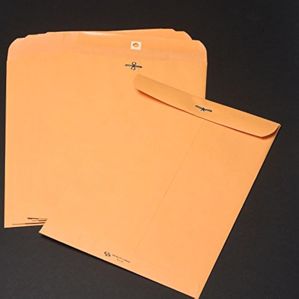 100 Pcs Clasp Envelopes 9X12 28Lb Kraft Shipping Mailing Gummed 