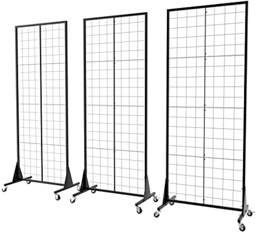 Blasinc 3-Pack 2'x5.5' Ft Gridwall Panel Display Stand Heavy Movable ...