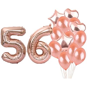 Amazon.com: Sweet 56th Birthday Decorations Party Supplies,Rose Gold ...