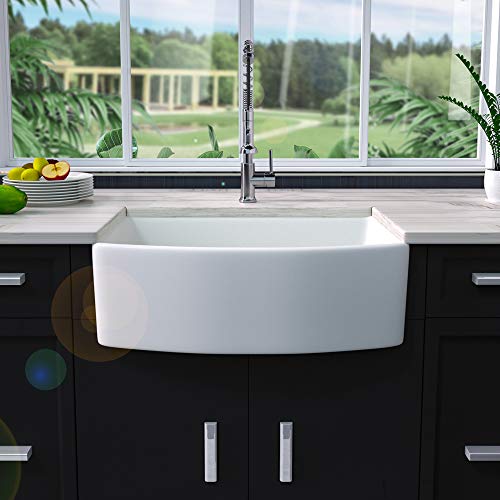 30 Farmhouse Sink White - Sarlai 30 Inch Kitchen Sink Arch Edge Curved ...