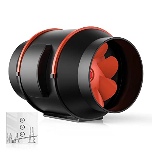 Laser Fan, 6 Inch 312 CFM Inline Exhaust Duct Fan with Variable Speed ...