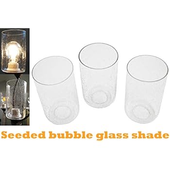 GoLucky White Cylinder Clear Glass Shade Accessory Glass Lamp Fixture ...