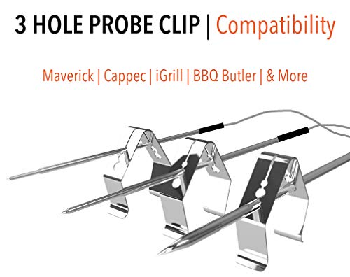 BBQ Butler Grill Thermometer Probe Clips - Thermometer Probe Holder ...