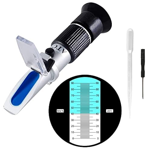 Brix Refractometer 0~90%, Handheld Sugar Refractometer, High Accurate ...