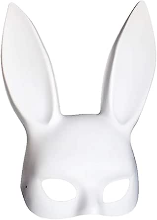 Amazon.com: Soochat White Bunny Mask Masquerade Rabbit Mask Bunny Half ...