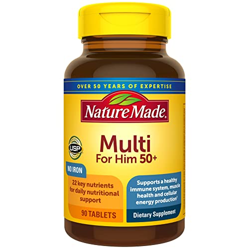Nature Made Multivitamin For Him 50+, Mens Multivitamins for Daily ...