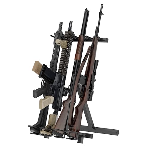 Gun Rack, Portable Folding Rifle Rack Stand, Freestanding Indoor Gun ...