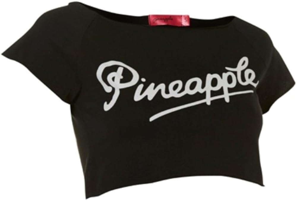 Pineapple DANCEWEAR Womens Short Sleeved Crop Retro Dance Top T Shirt Black Large UK 12 14 pineapple-dancewear-womens-short-sleeved-crop-retro-dance-top-t-shirt-black-large-uk-12-14