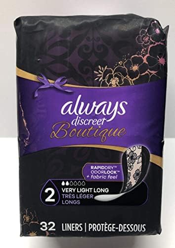Always Discreet Boutique Incontinence Liners, Size 2, Very Light, Long ...