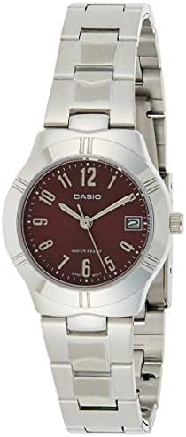 Casio Women's Maroon Dial Stainless Steel Analog Watch - LTP-1241D ...