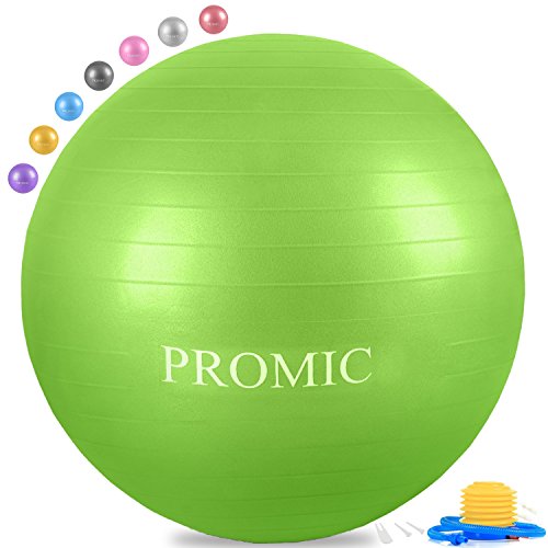 PROMIC Exercise Ball (85 cm) with Foot Pump, Professional Grade Anti ...