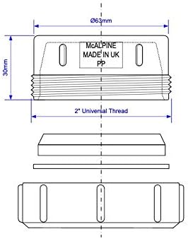 McAlpine Z23U Multifit Universal 50mm 2″ Waste Pipe End Cap Blank Off ...