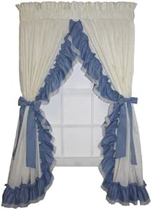 Amazon.com: Madelyn Ruffled Priscilla Window Curtain with Bow Tie Backs ...