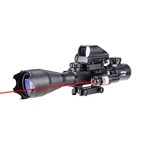 Pinty 3 in 1 Scope Combo 4-16x50EG Illuminated Rifle Scope + 4 Reticle ...