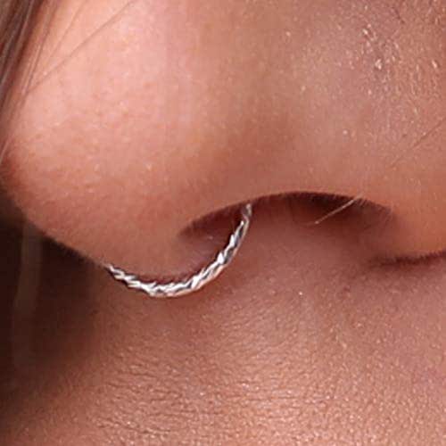 Amazon.com: Septum Hoop in 925 Sterling Silver -20 gauge 8 mm septum ...